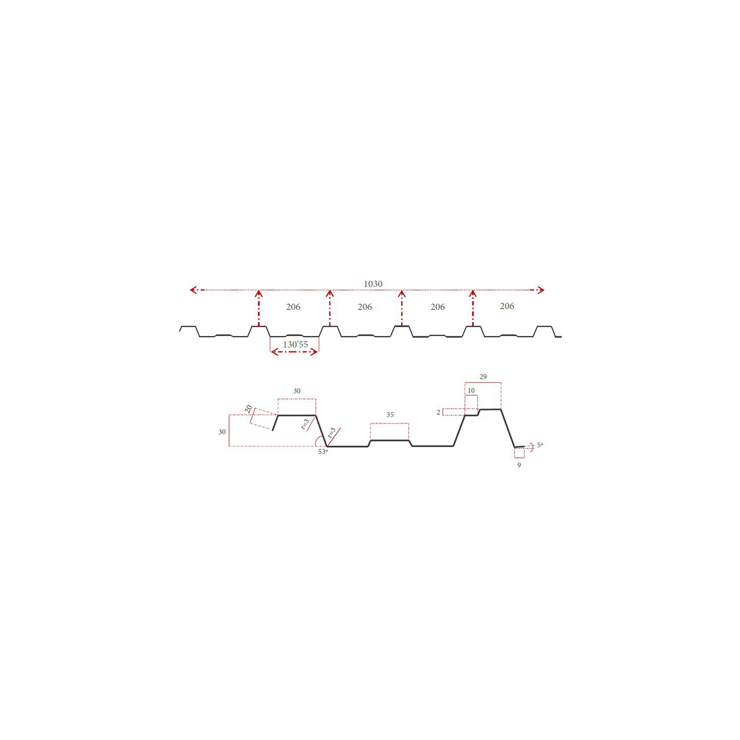 CHAPA TRAPEZOIDAL GALVANIZADA